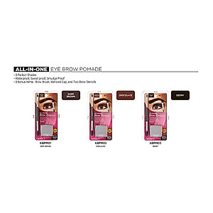 iEnvy by KISS All-In-One Brow Pomade Dark Brown KBPM01 Waterproof Long Lasting Mirror Cap Stencils Included