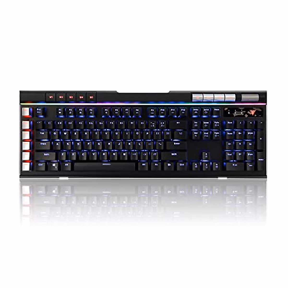 teamwolf VOIDRAY EX Mechanical Gaming Keyboard with Cherry MX Silent Red Switches Media Keys RGB Breath Changing Backlight Anti-Ghosting with 2 USB Ports