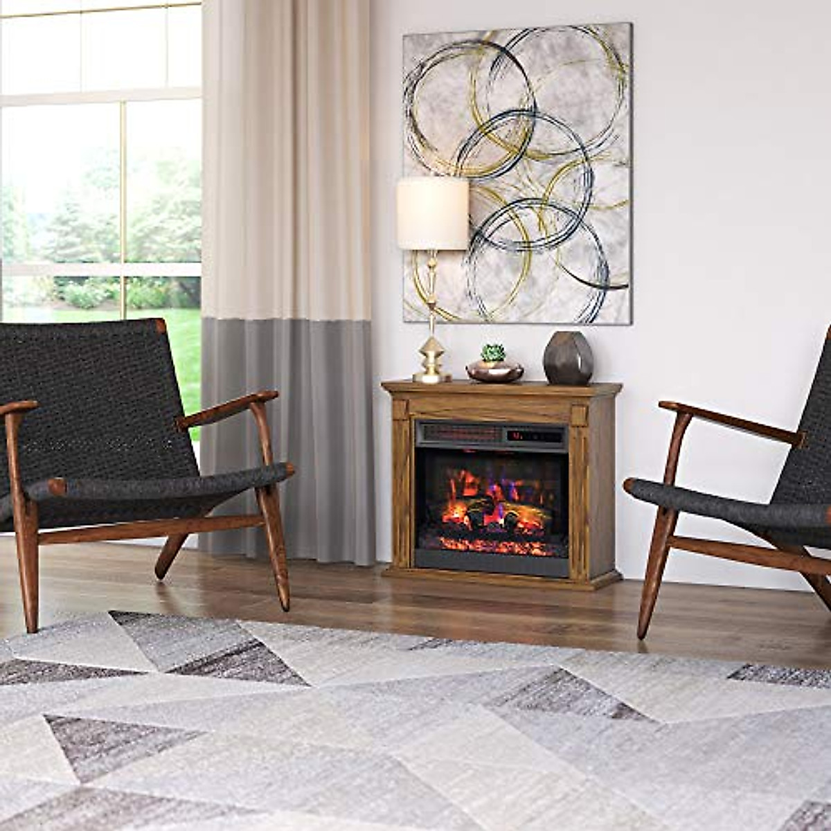 duraflame® Wall Mantel with Infrared Quartz Electric Fireplace and Crackling Sound