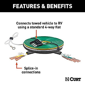 CURT 58979 Universal Towed-Vehicle RV Wiring Harness for Dinghy Towing