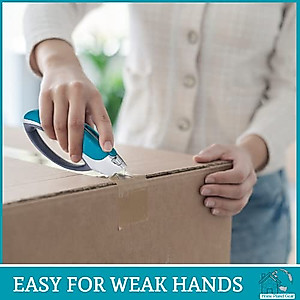 Box Cutter Retractable Utility Knife - Heavy Duty Box Cutter Knife Cardboard Cutter - Box Opener Razor Blades Utility Knife - Box Knife Carpet Cutter with 5 Sharp Blades