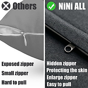 NiNi ALL Outdoor Waterproof Throw Pillow Covers Set of 2 Decorative Farmhouse Garden Pillowcase Solid Cushion Cases for Patio Tent Couch 18x18 inch Black