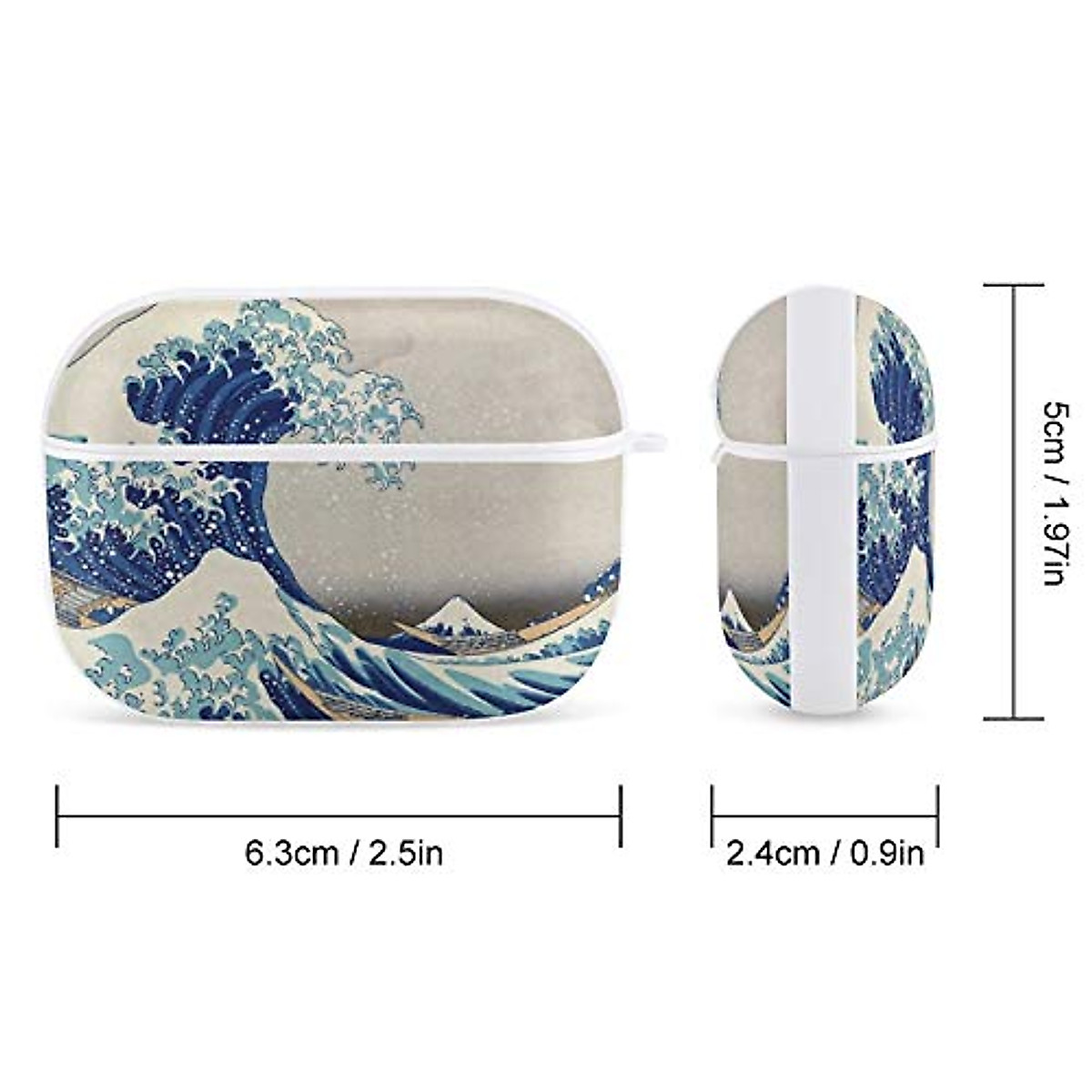 Escanor Great Wave Off Kanagawa Compatible with AirPods Pro Case Cover Shockproof Protective Soft TPU Full Printed Headphone Cases for Girls Boys Women Men with Keychain, One Size