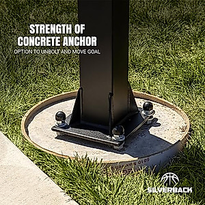 Silverback Ghost Basketball Goal with 60-Inch Tinted Tempered Glass Backboard