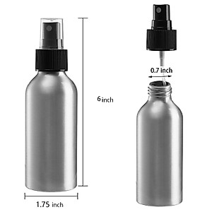 Youeon 12 Pack 4 Oz Fine Mist Spray Bottles, Aluminum Empty Spray Bottles, Reusable Bottles Small Spray Bottles for Travel, Cosmetic Perfume, Toner, Face Spray, Essential Oil Storage