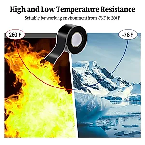 1In x 16ft Garden Hose Leak Repair Tape Hose Repair Tape,Water Seal Tape,Self Fusing Silicone Tape Suitable for Outdoor Antenna Cable and Hose Pipe Leaks and Emergency Repairs