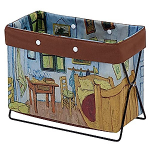 Astro Collapsible Magazine Rack Holder Floor Bedroom, Sturdy Steel Periodical Home & Office Organization, Chic Storage for Magazines, Records, Newspapers, Artwork & More, Van Gogh, Gifts, 900-45