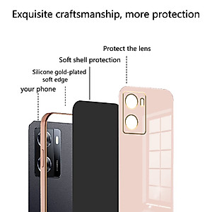 Wousunly Compatible with Oppo A57s Case Silicone Pink, Plating for Oppo A57 4g Phone Case Shockproof Thin and Soft Cover (Pink)