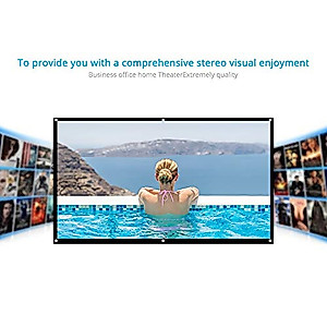 84'' Portable Projector Screen 16:9 White 84 Inch Diagonal Video Projection Screen Foldable Wall Mounted