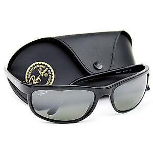 Ray-Ban RB2027 601/W1 PREDATOR 2 Sunglasses Black /Crystal Polarized Mirror Grey Lens., 62