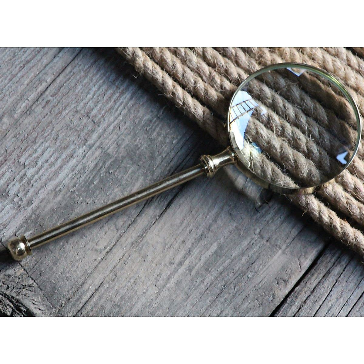 RII Magnifying Glass with Solid Brass Handle, Handheld Magnifying Glass Lens, Antique Magnifier, Reading, Inspection, Coin & Stamp, Astrologer, Low Sight Elderly Collectible Décor Gift