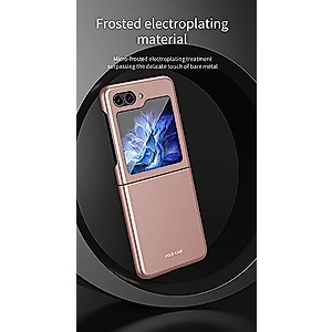 YJZSKRXFAK Case for Samsung Galaxy Z Flip5 5G 2023, Ultra Thin Slim Fit Elegant Business Smooth Cover Protective Cover Case for Galaxy Z Flip 5-Rose Gold