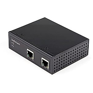 StarTech.com Industrial Single Port Gigabit PoE Extender - 60W 802.3bt PoE/PoE+/ PoE++ - 100m/ 330ft - Power Over Ethernet Network Range Extender - IP-30 - -40C to +75C, TAA