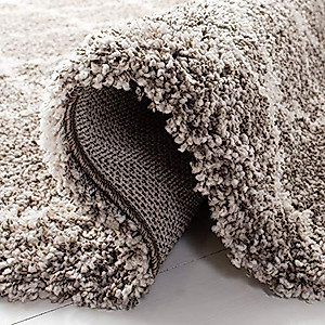 SAFAVIEH Hudson Shag Collection Area Rug - 8' x 10', Grey & Ivory, Moroccan Trellis Design, Non-Shedding & Easy Care, 2-inch Thick Ideal for High Traffic Areas in Living Room, Bedroom (SGH282B)