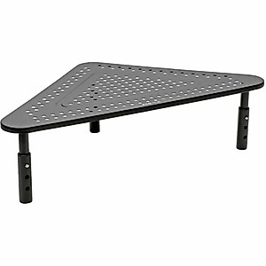 Tripp Lite Computer Monitor Stand, Corner Desk Monitor Stand for L Shaped Desk, Adjustable Height, 12 x 20 in., Metal, Black (MR1220M)