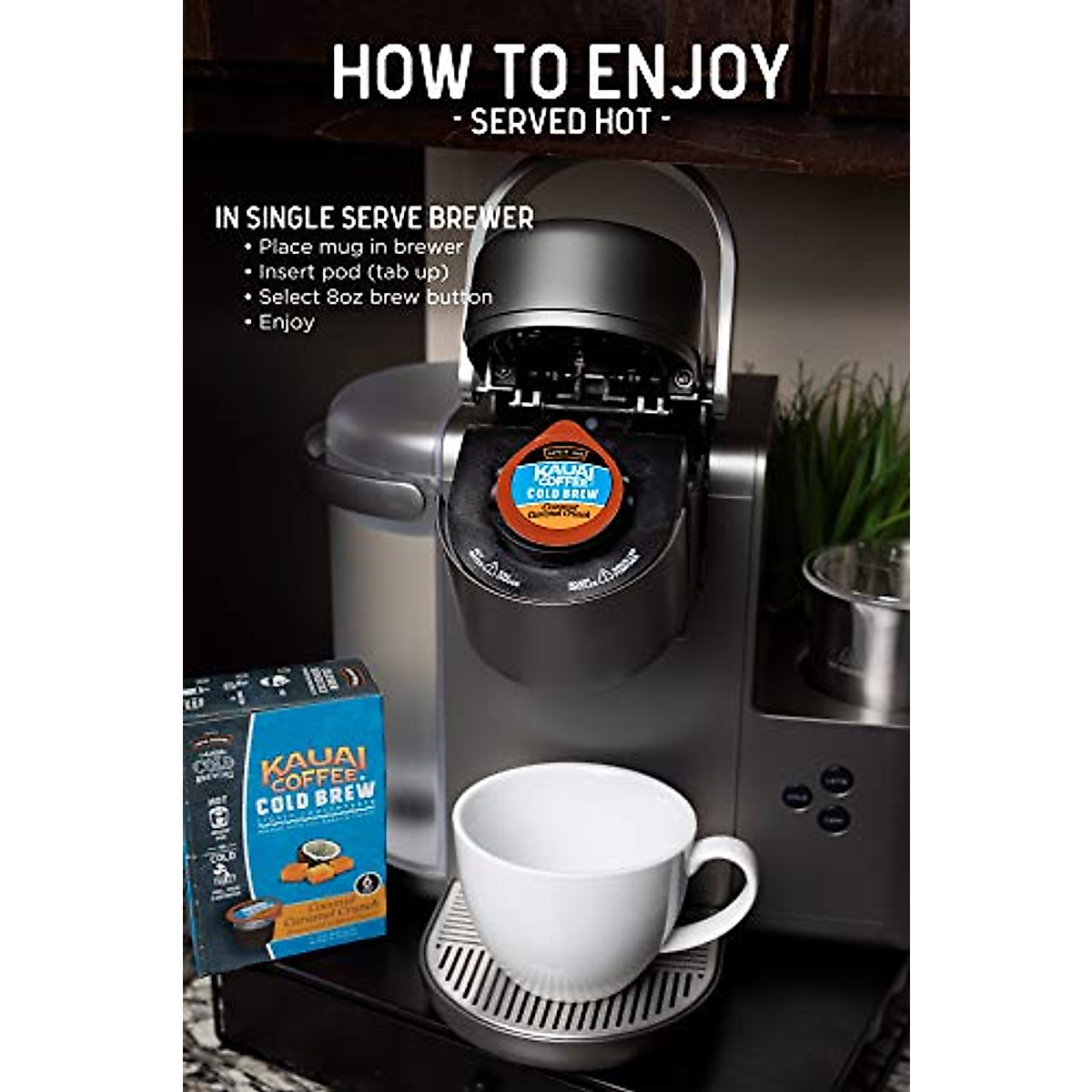 Java House Cold Brew Coffee Concentrate Liquid Pods 1.35 Fluid Ounces Kauai Coconut Caramel Crunch, 8.1 Fl Oz