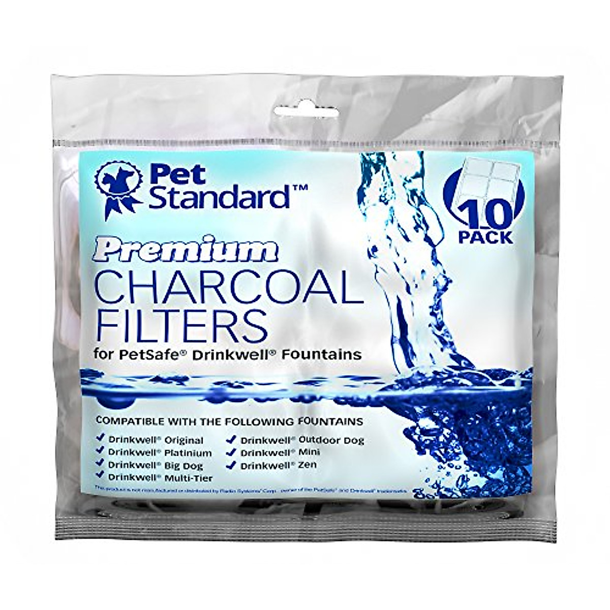 Premium Charcoal Filters for PetSafe Drinkwell Fountains, Pack of 10