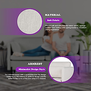 TYBOATLE Modern Living Room Furniture Sectional Sofa Sets 2 Pieces, Mid-Century Loveseat Couch and Comfy Accent Arm Chairs for Small Space, Apartment, Office (Cream Beige)