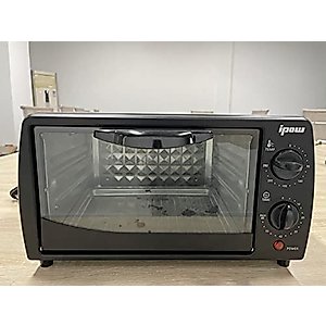 IPOW Baking Ovens Black Compact Design Black