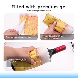 Ice Wine Bag, Wine Chiller, Wine Cooler Refrigerator, Wine Fridge, Wine Bottle Chiller Cooler for Red White Champagne or Sparkling. Gel Cooling Holder Freestanding Carrier Chilling (2 Pcs)