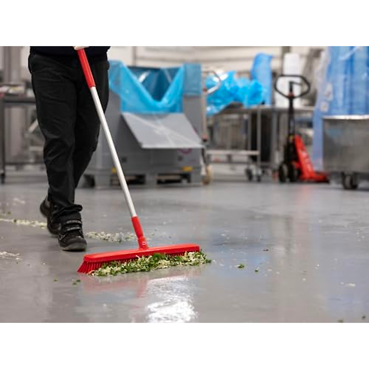 Vikan 319566 24" Heavy-Duty Push Broom, Soft/Stiff, Brown