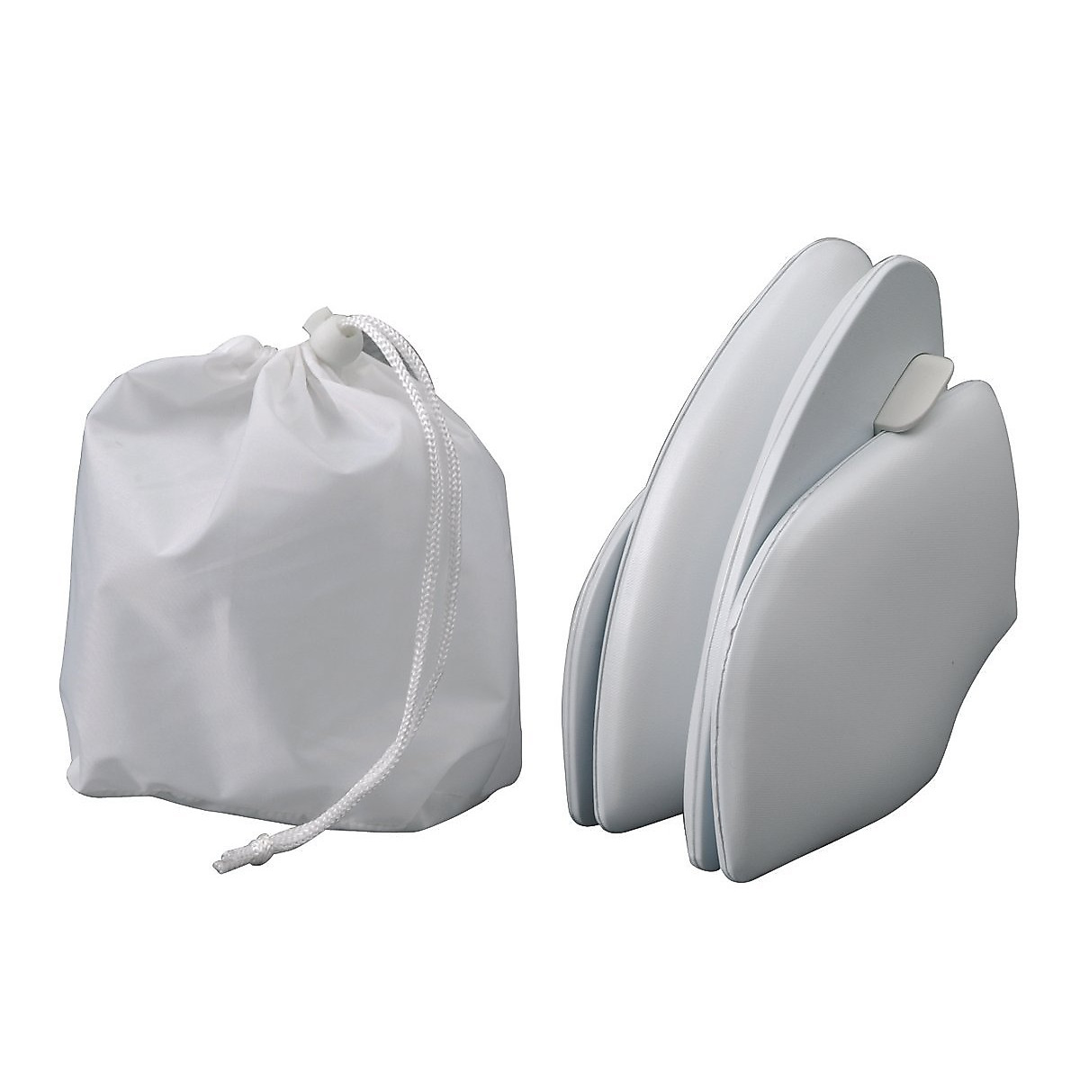 Travel Potty Seat w/ Washable Carry Bag - Perfect for Travel - Padded for Soft Cushion - Portable Reusable Toilet Pottie Training Seats Folds - Toddler Child Baby Kids - Mommy's Helper Cushie Traveler , White