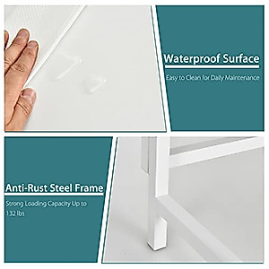 MJWDP Folding Desk Office Computer Desk PC Laptop Writing Desk Home Office Workstation White Portab