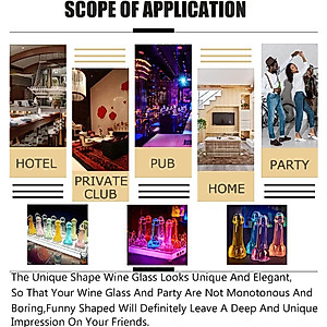 UKNBEY Funny Party Wine Glass, Creative Shape Transparent Champagne Glasses Whiskey Glasses Wine Cup for Novelty Drinking Cup Decoration for Bars, Night Clubs, Hotels, Party.Ideal Gag Gift (1 Pcs)