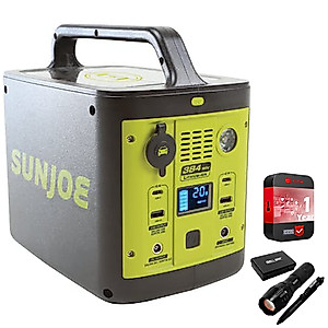 Sun Joe PPG400 384Wh 6-Amp Portable Power Generator with Outlets and USB Ports Bundle with 1 YR CPS Enhanced Protection Pack and Deco Gear Tactical Flashlight and Tactical Pen Set w/Case