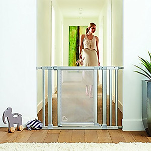 Munchkin® Vibe Baby Gate, Turn Key Mounted Safety Gate for Stairs, Hallways and Doors, Walk Through with Door, Mesh and Steel, Silver Ice , 29x40.5 Inch (Pack of 1)