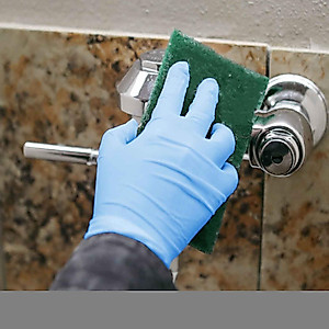 Ammex Blue Stretch Synthetic Vinyl Disposable Exam Gloves 3 Mil, Latex/Powder-Free Food-Safe, Non-Sterile, X-Large Box of 100