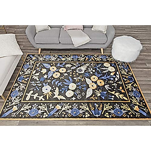 Rugs America Onyx & Blue Gardenias Transitional Rug Gardenia Golden Night VA30B 8'0"X10'0" Area Rug