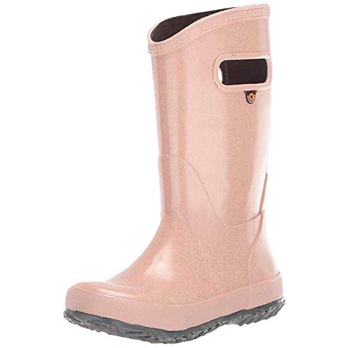 Bogs Rainboot Print Waterproof Rain Boot, Glitter-Rose Gold, 2 US Unisex Little Kid