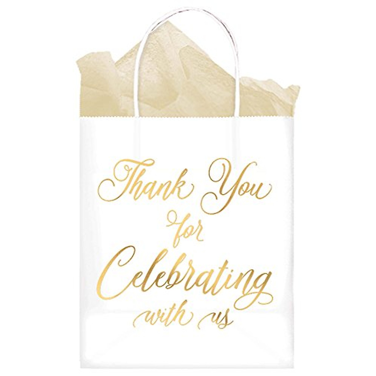 "Thank You For Celebrating With Us" Favor Bags | Paper | 10 Pcs