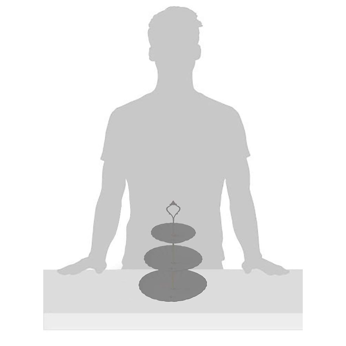 Jusalpha® Elegant Embossed 3-tier Ceramic Cake Stand- Cupcake Stand- Tea Party Pastry Serving Platter in Gift Box and a Free Sugar Tong (FL-Stand 03)