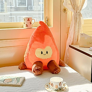 Gjlzfwbx Simulation Campfire Plush Pillow, Bonfire Stuffed Plushie Toys Fake Fire Firewood Plush Pillow for Outdoor Camping Room Decor