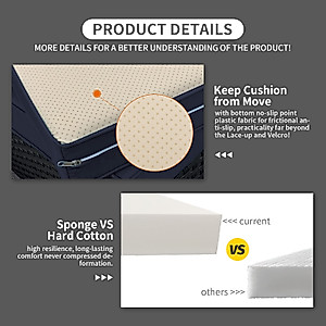 Rattaner 7 Pieces Outdoor Wicker Furniture Conversation Set Patio Furniture Sectional Sofa Couch Patio Storage Table with Thicken(5") Non-Slip Cushions Furniture Cover, Navy Blue