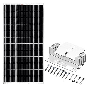 RICH SOLAR 100W 12V Solar Panel+ Mounting Hardware Z Brackets for RV Van DIY Off-Grid System