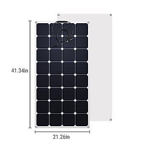 Newpowa Flexible Solar Panel 100W 12 Volt Monocrystalline Semi-Flexible Bendable Mono Ultra Lightweight High Efficiency Charger Off-Grid for Uneven Surfaces Marine RV Cabin Va