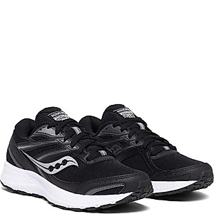 Saucony Women's Cohesion 13 Walking Shoe, Black | White, 8.5 M US