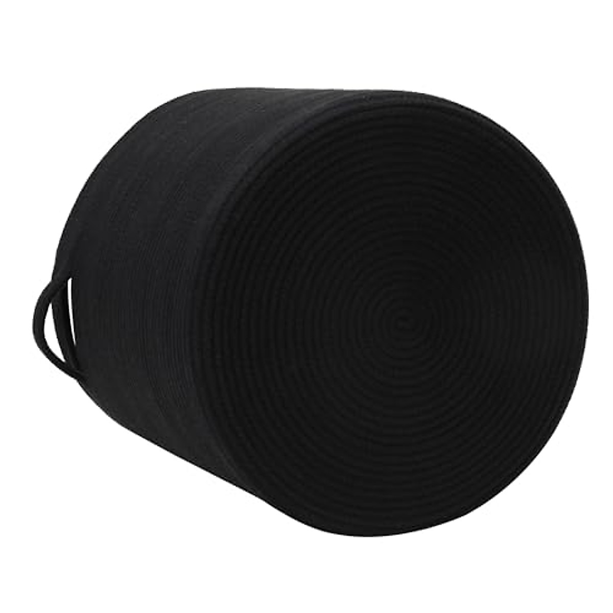 16" x 16" x 18" Extra Large Storage Basket with Lid, Cotton Rope Storage Baskets, Laundry Hamper, Cloth Bin, for Clothes Towels Blankets Pillows Storage in Living Room, All Black Basket with Cover