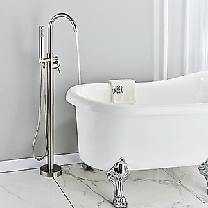 𝐕𝐨𝐭𝐚𝐦𝐮𝐭𝐚 𝐅𝐥𝐨𝐨𝐫 𝐌𝐨𝐮𝐧𝐭 𝐁𝐚𝐭𝐡𝐭𝐮𝐛 𝐅𝐚𝐮𝐜𝐞𝐭 𝐅𝐫𝐞𝐞𝐬𝐭𝐚𝐧𝐝𝐢𝐧𝐠 𝐓𝐮𝐛 𝐅𝐢𝐥𝐥𝐞𝐫 Brushed Nickel Standing Shower Faucets with Handheld Shower Swivel Spout Mixer Taps