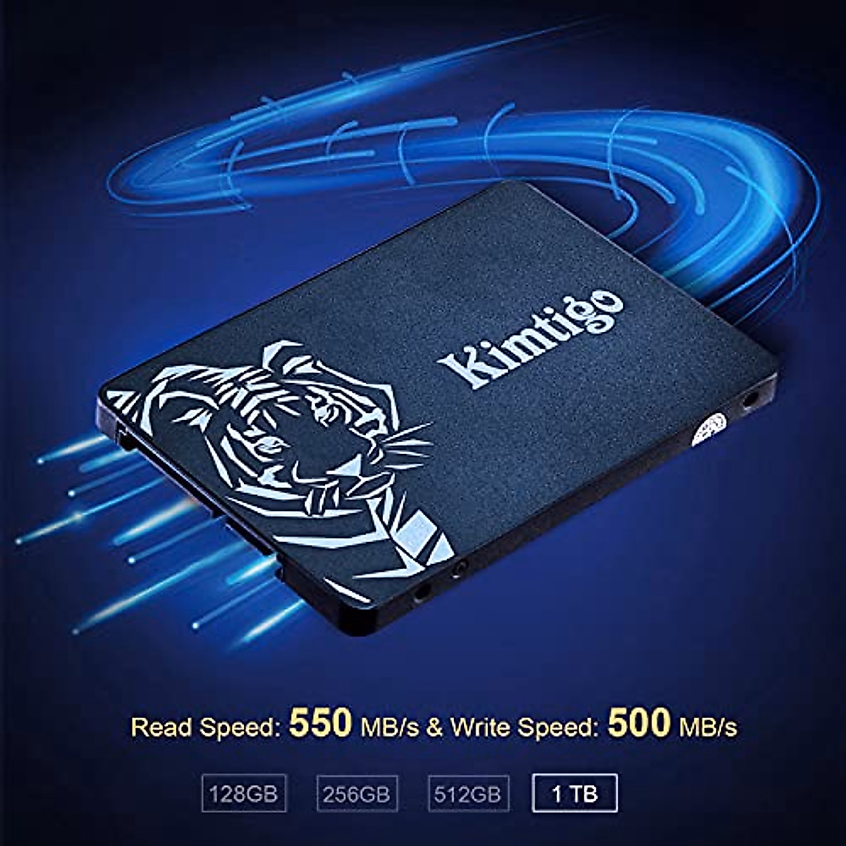 kimtigo 2.5" Internal SSD 1TB, 3D NAND Solid State Drive, SATA III 6Gb/s 2.5 inch 7mm (0.28”), Read up to 550MB/s