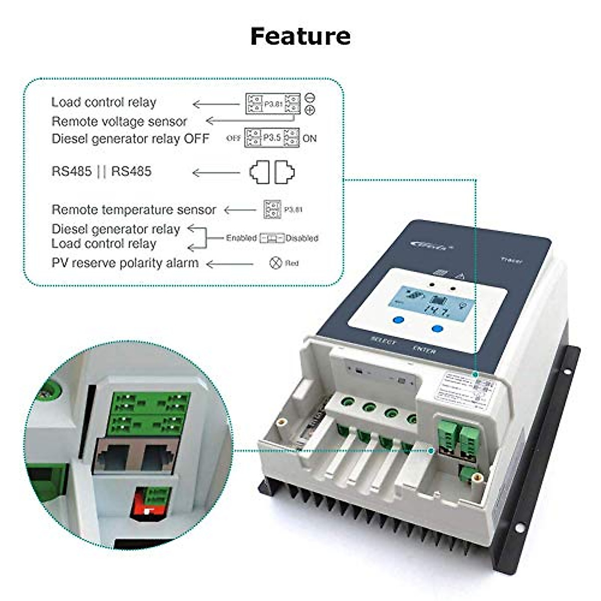 EPEVER 100A MPPT Solar Charge Controller Tracer-an Series High-Power Charge Controllers Compatible with 12V/24V/36V/48V Lead-Acid and Lithium Batteries (100A)