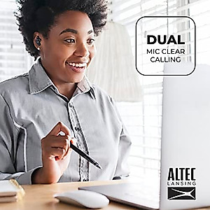 Altec Lansing NanoBuds True Wireless Earbuds with Charging Case, IPX4 Waterproof, Dual Mic, 30 Hours Playtime – Sports in Ear Earphones for iPhone & Android (Charcoal Grey)