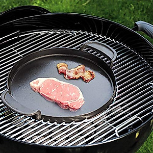 bbq777 7421 Enameled Cast Iron 12" Gourmet BBQ System Griddle Replacement Parts for Weber Original Kettle Premium 22-inch Charcoal Grill, 22'' Smokers, Performer Premium Grill