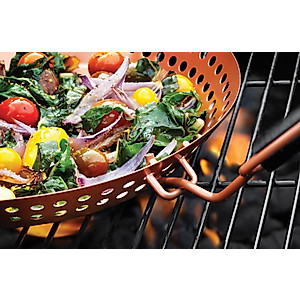 Outset QN77 Grill Skillet with Removable Soft-Grip Handle, Copper Non-Stick