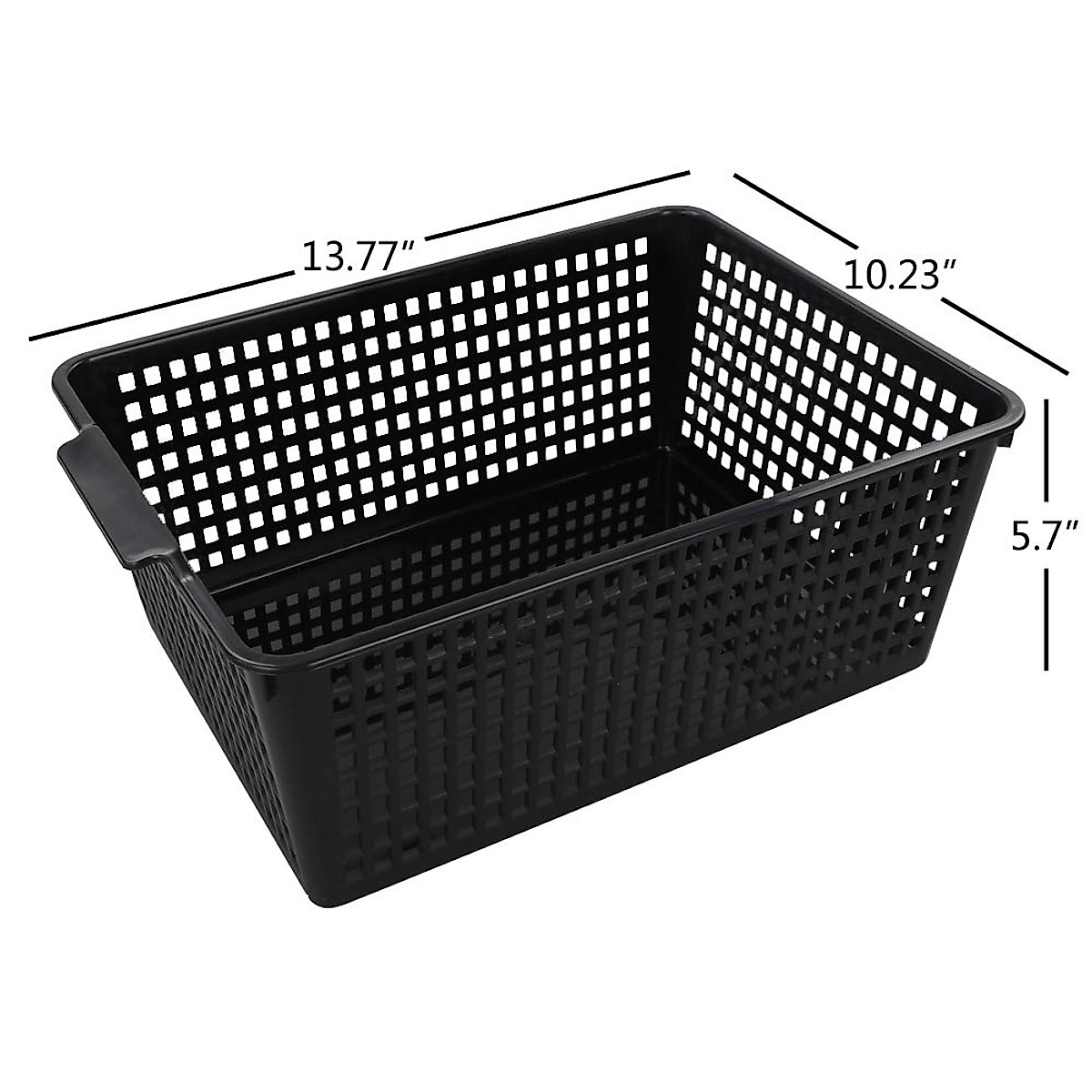 Yarebest 3-pack Plastic Storage Bins Basket For Organizing (Black)