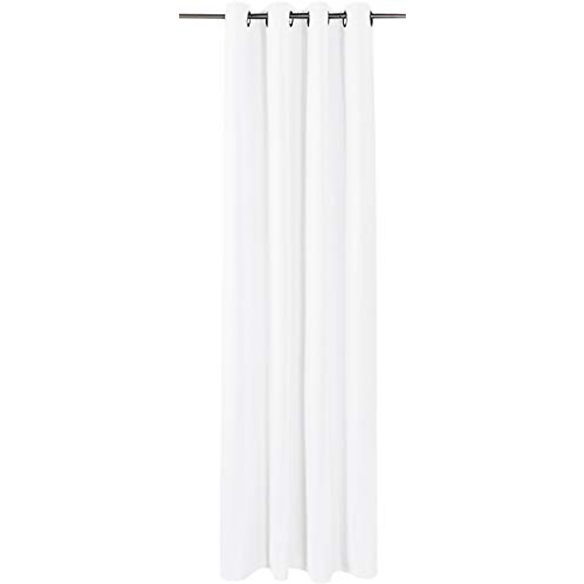 Amazon Basics Room Darkening Blackout Window Curtains with Grommets - 52 x 84-Inch, White, 2 Panels