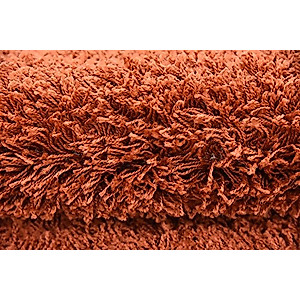 Unique Loom Solid Shag Collection Area Rug (4' 1" x 6' 1", Terracotta)